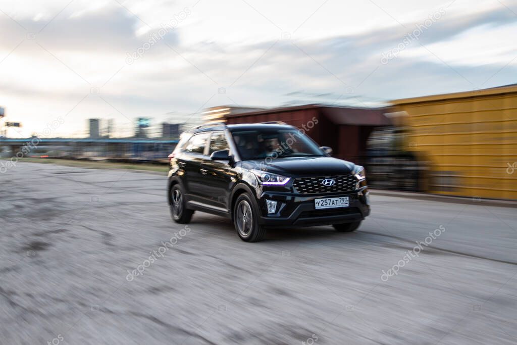 MOSCÚ, RUSIA - 23 DE MAYO DE 2021 Hyundai Creta Primera generación (GS / GC). Un SUV cruzado ...