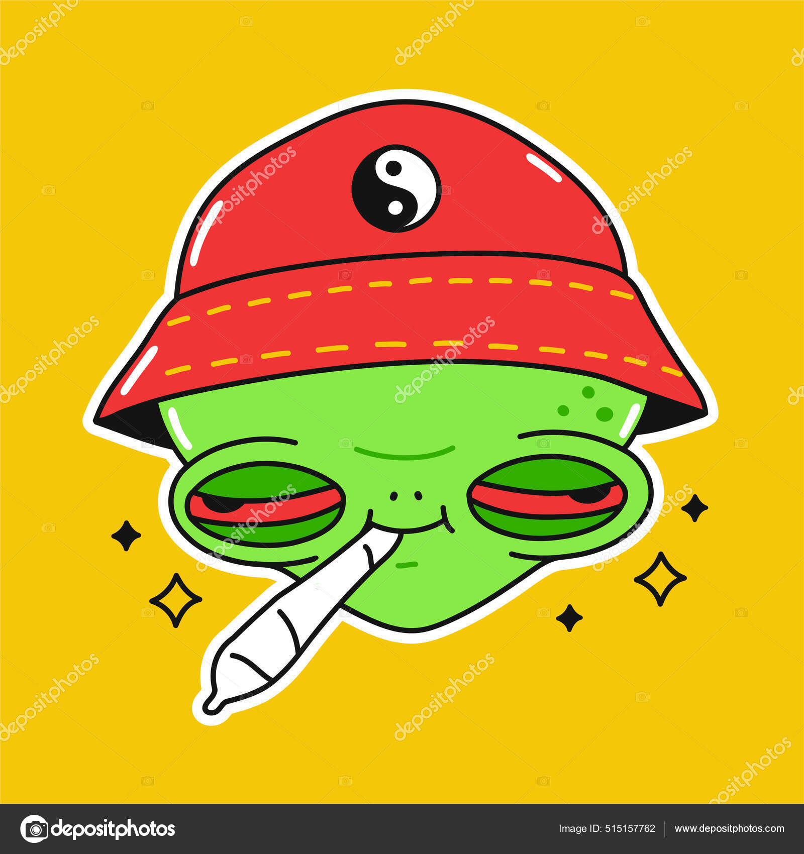 Weed High Eyes Cartoon