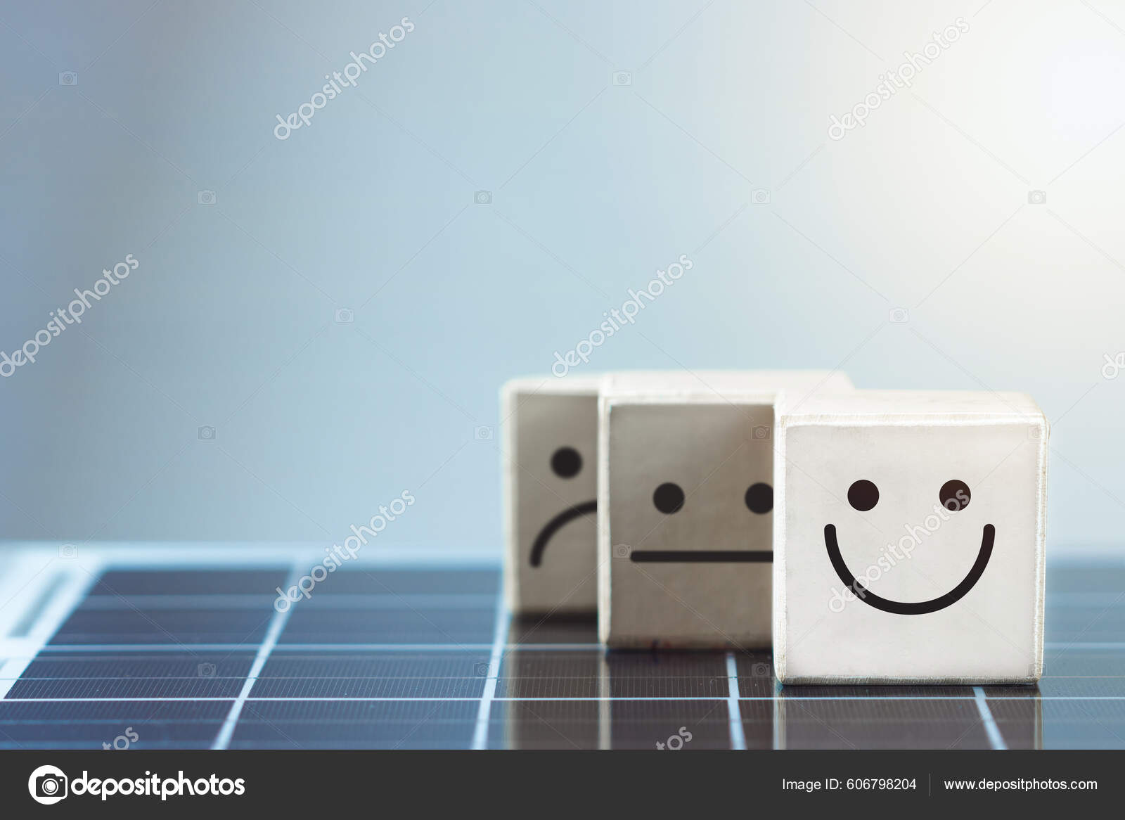 Smile Face Bright Side Sad Face Dark Side Wooden Block Stock Photo by ...