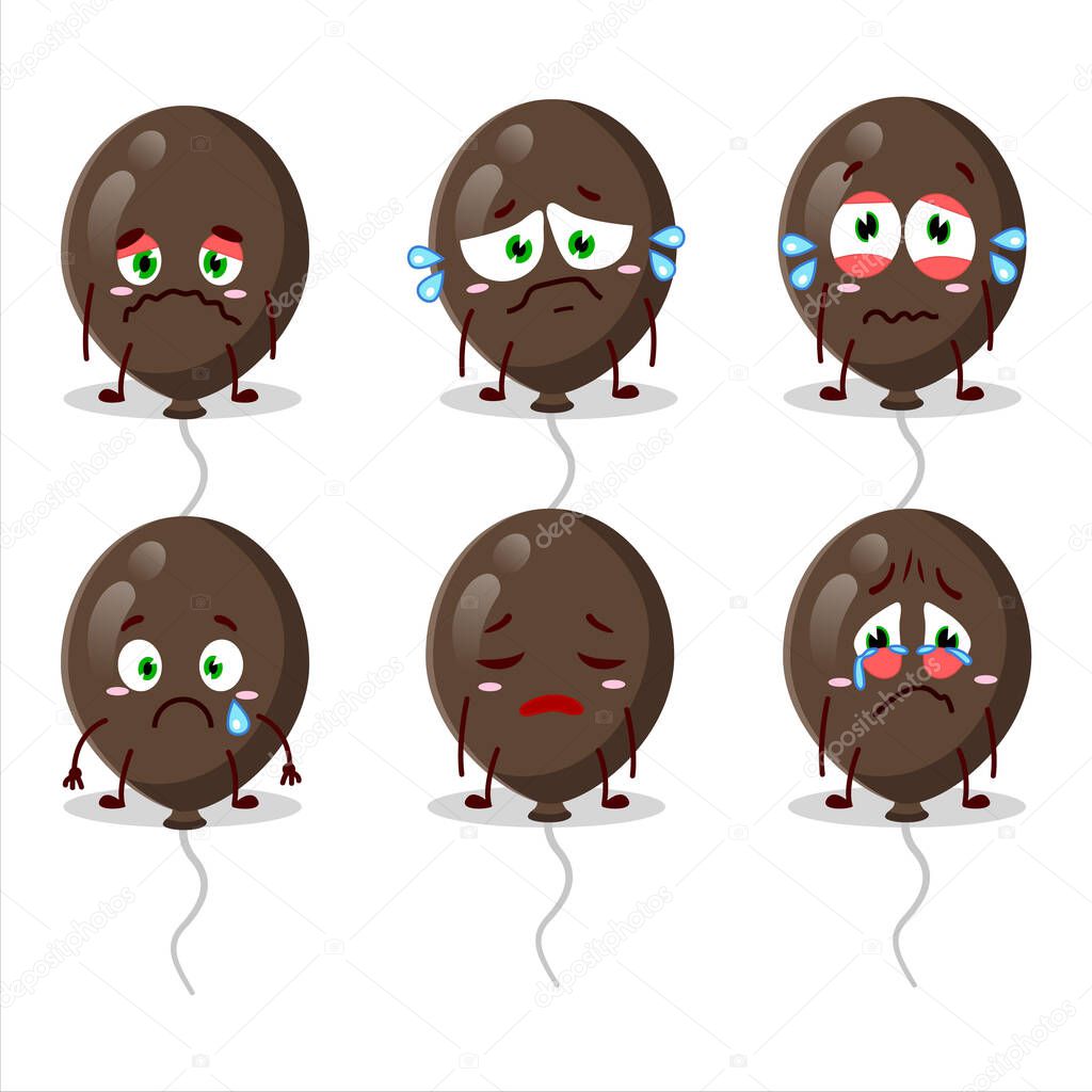 Globos marrones personaje de dibujos animados con expresi n triste. Ilustraci n vectorial 2024