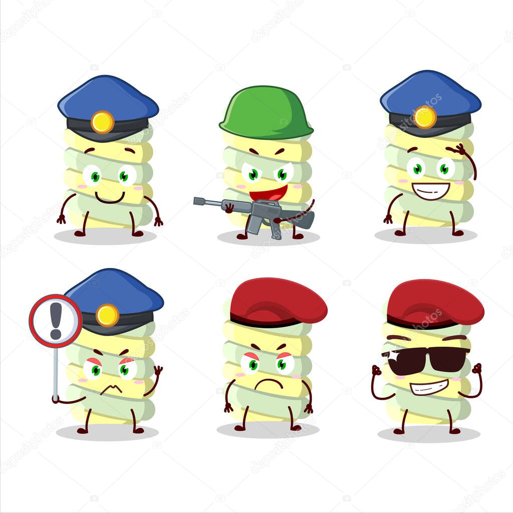 Un oficial de polic a dedicado del estilo de dise o de la mascota del malvavisco amarillo ...