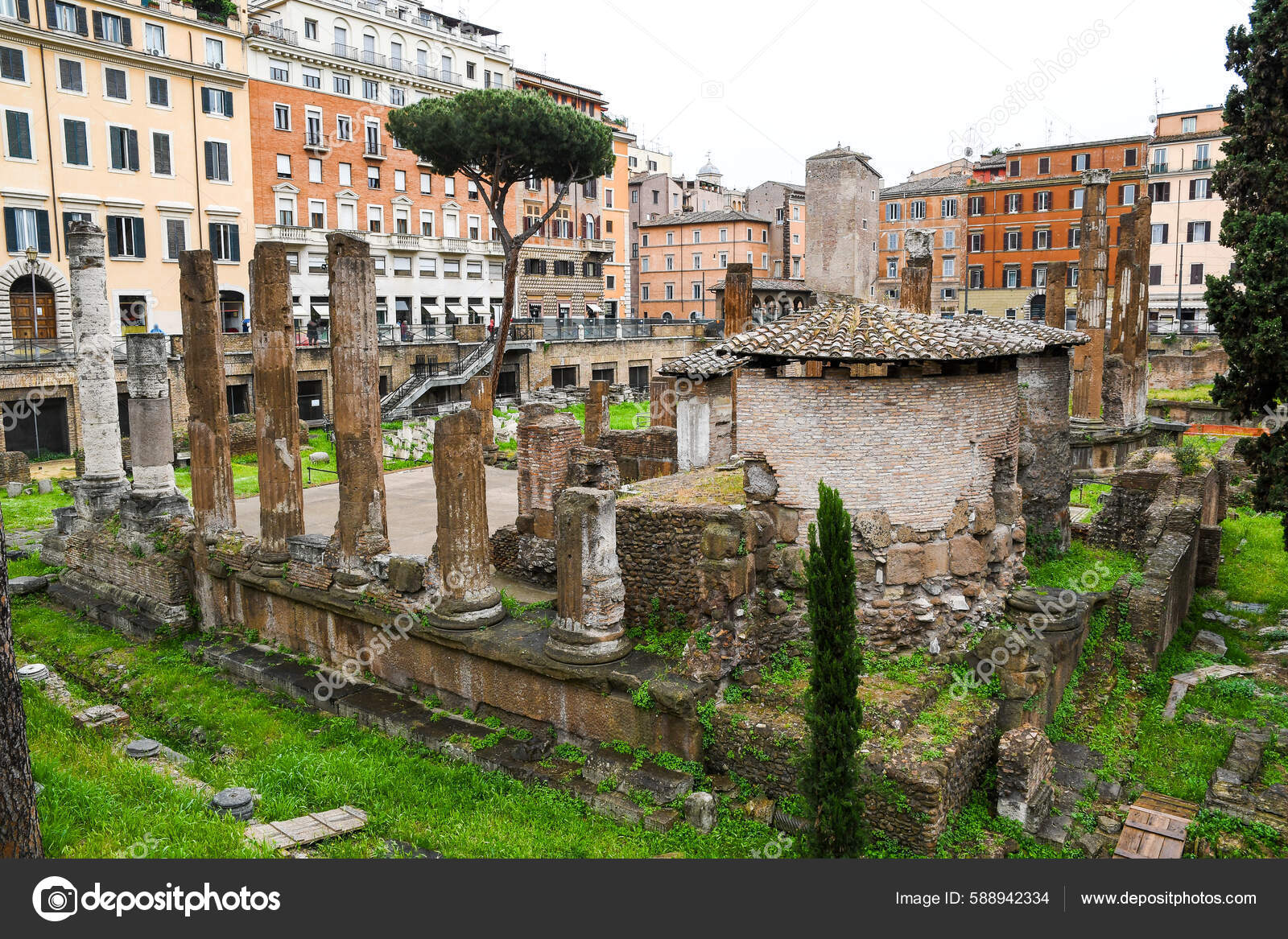 Ancient Ruins Rome Italy Largo Torre Argentina Ancien Roman Ruins Stock ...