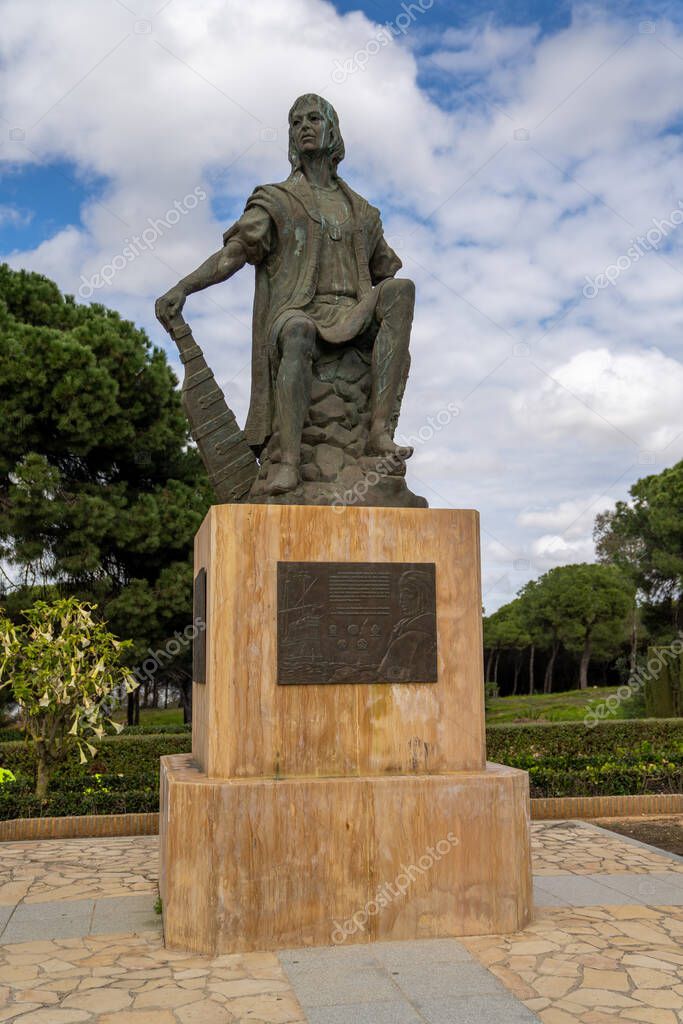 La Rábida, España - 14 de marzo de 2022: estatua de Cristóbal Colón en ...