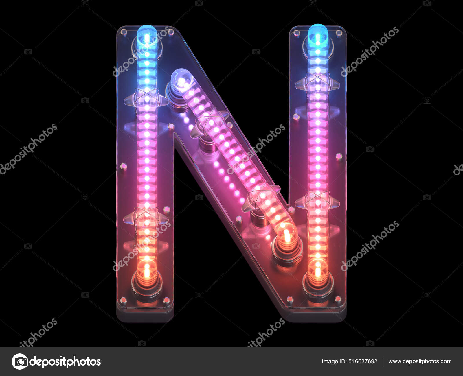 Neon Letter Background Stock Photo by ©vrender 516637692