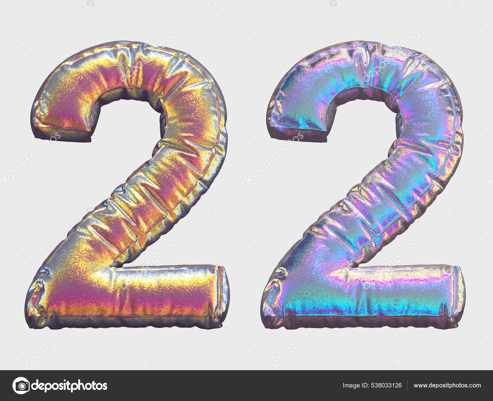 Dígitos Forma Globo Helio Aislado Sobre Fondo Blanco — Foto de stock ...