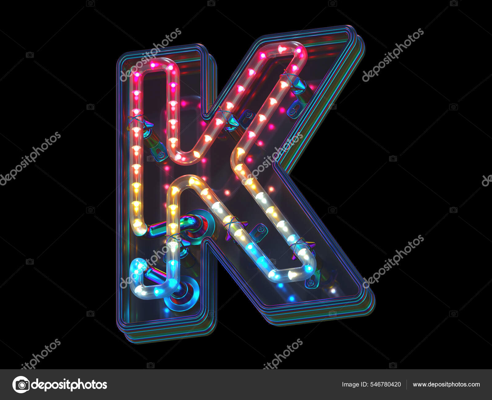 Blink Led Font Colorful Light Letter Rendering — Stock Photo © vrender ...