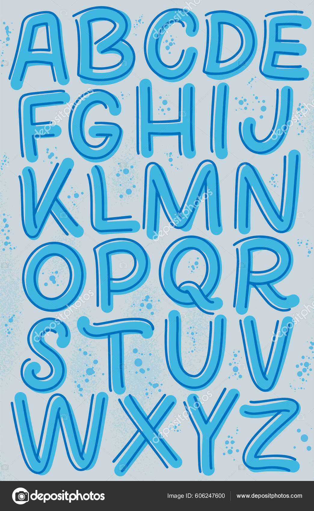 Cartel Con Letras Dibujadas Mano Fuente Typography Alfabeto Divertido ...