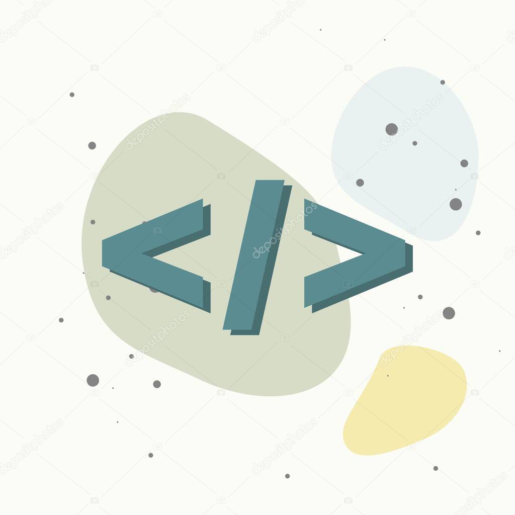 Icono de vector de código informático. Símbolo de programación, diseño ...