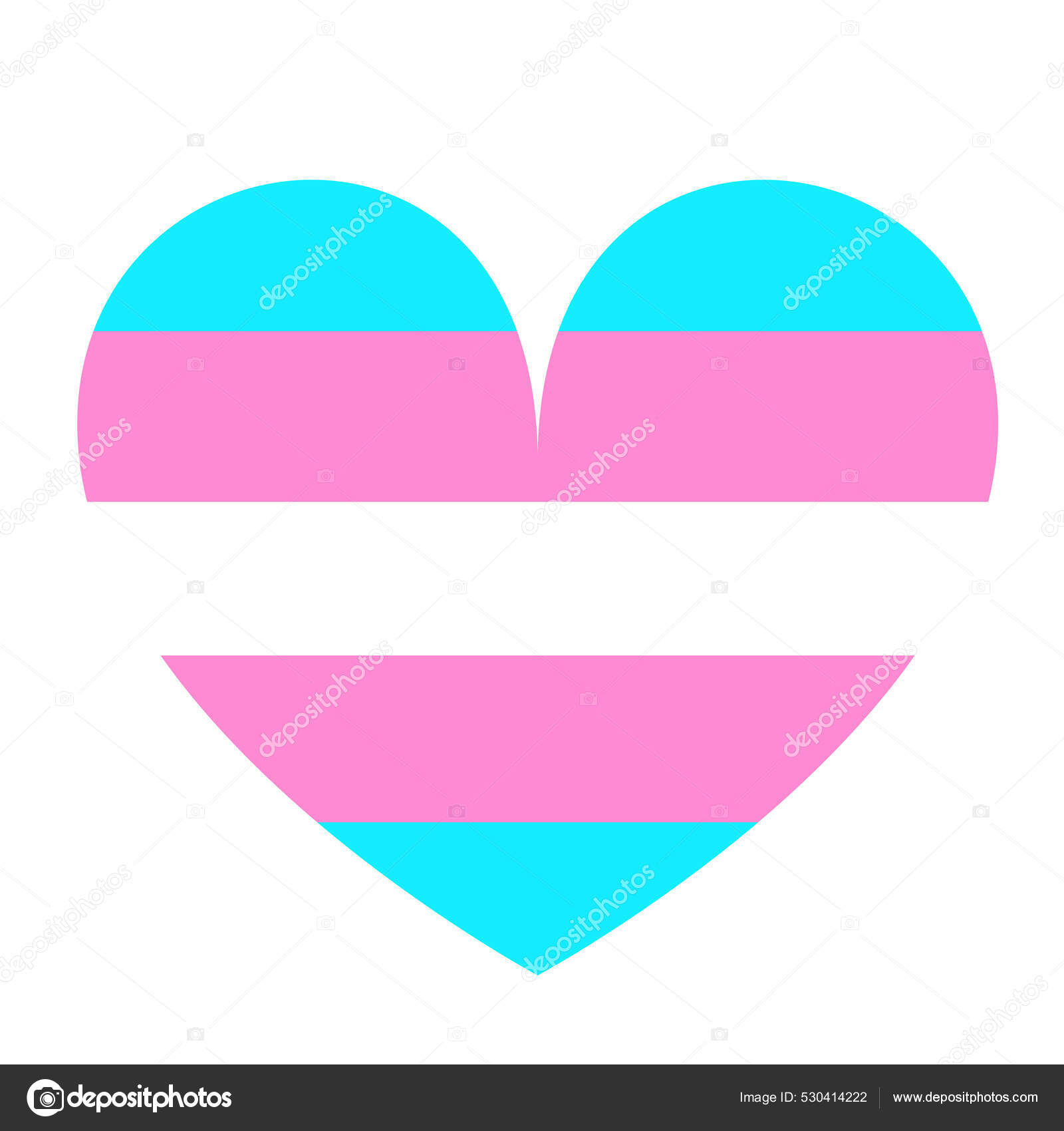 Trans Gender Heart Flag Vector Illustration Isolated Transgender ...