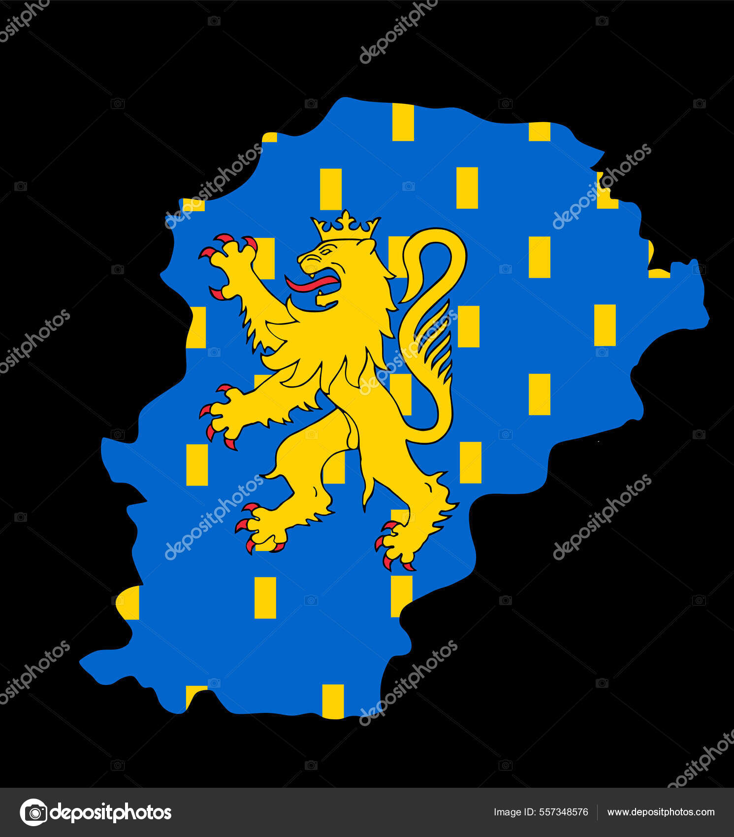 Region France Comte Map Flag Vector Silhouette Illustration Isolated ...
