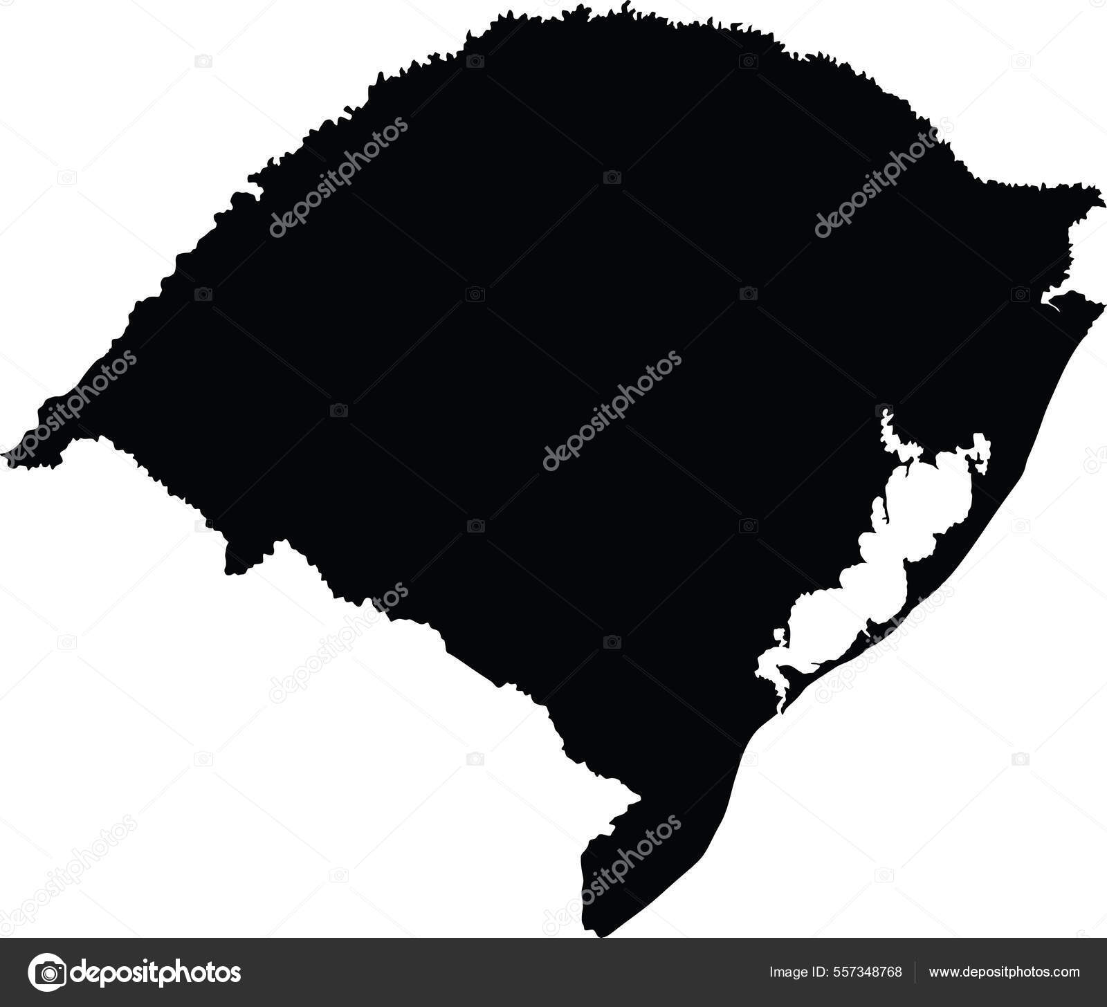 Rio Grande Sul Map Vector Silhouette Illustration Isolated White ...
