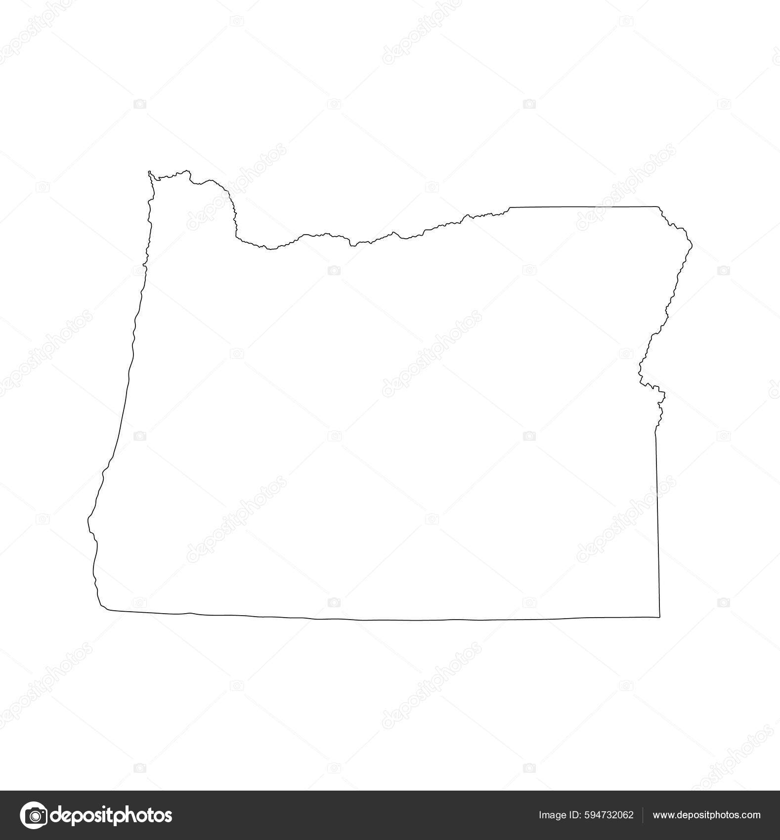 Blank Oregon Vector Map Silhouette Illustration Isolated White ...