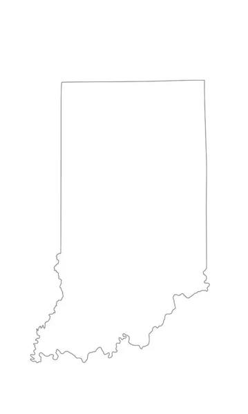 Indiana Vector Map Silhouette Isolated White Background High Detailed ...
