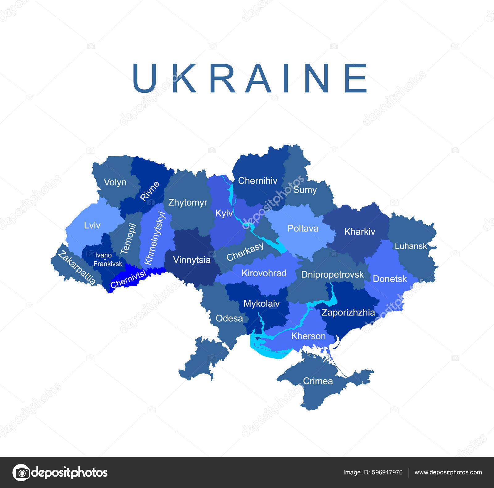 Editable Ukraine Map Vector Silhouette Illustration Isolated White ...