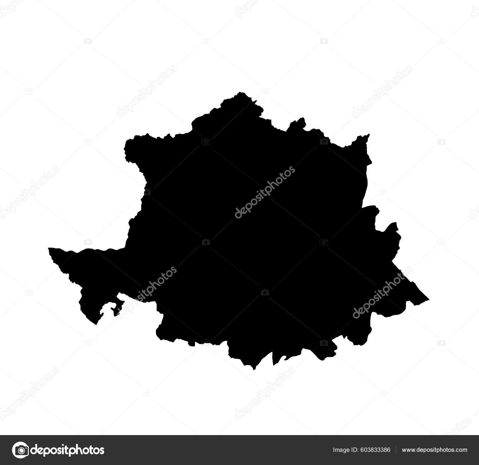 Caceres Map Vector Silhouette Illustration Isolated White Background ...