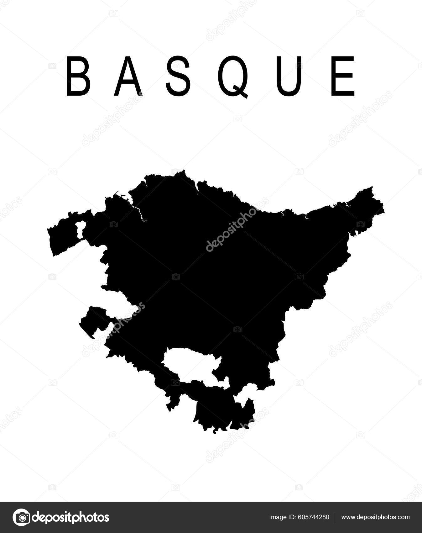 Autonomous Community Basque Map Vector Silhouette Illustration Isolated ...