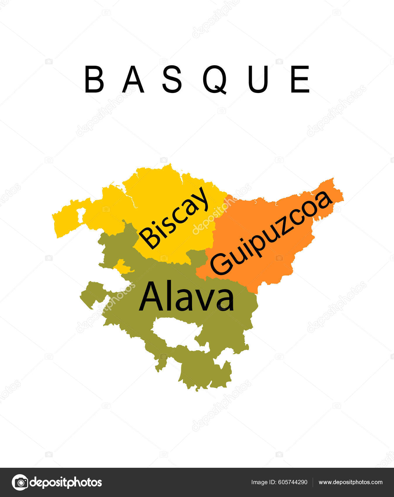 Autonomous Community Basque Map Vector Silhouette Illustration Isolated ...
