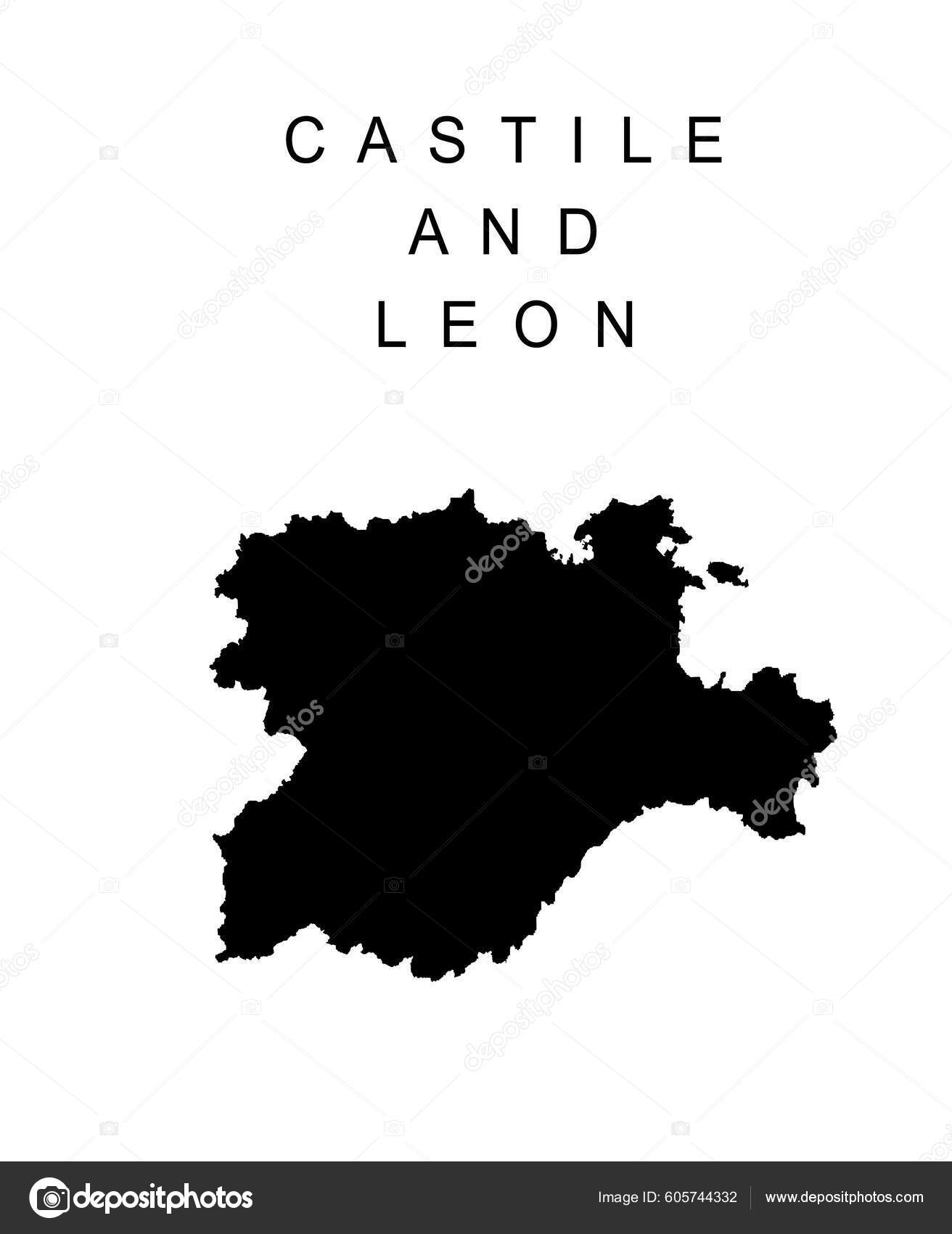 Autonomous Community Castile Leon Map Vector Silhouette Illustration ...