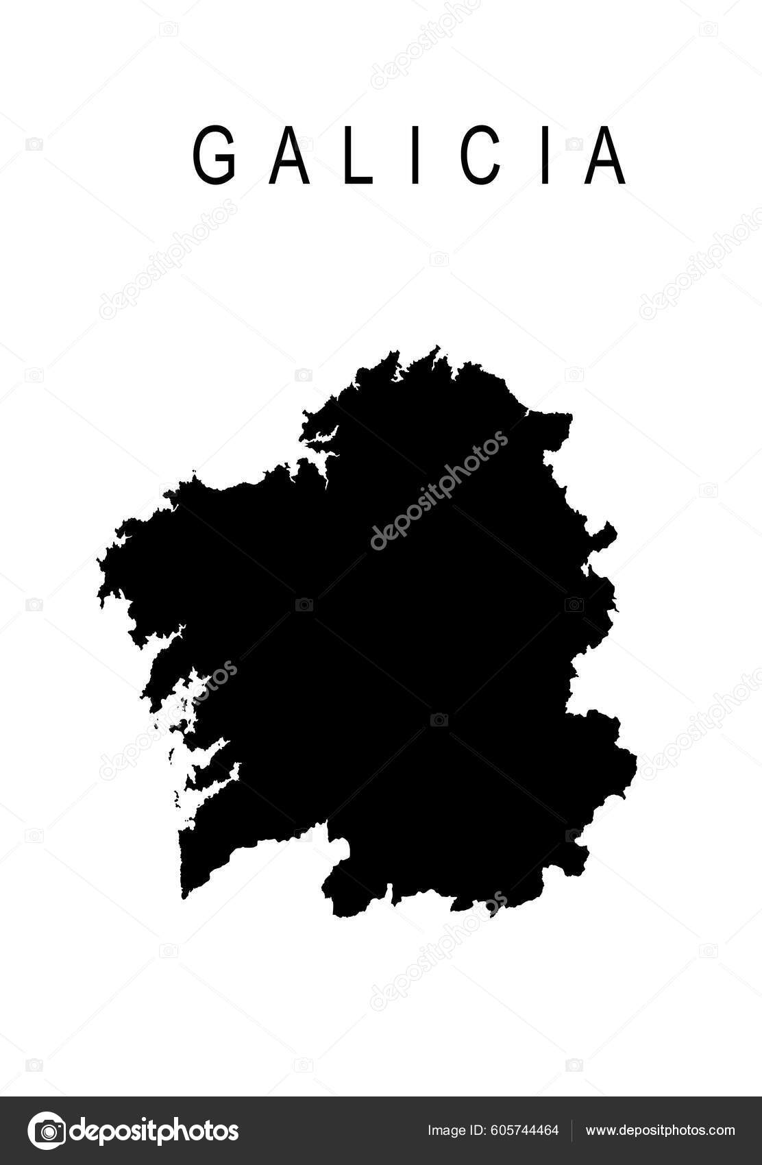 Spain Province Galicia Vector Map Silhouette Illustration Isolated ...