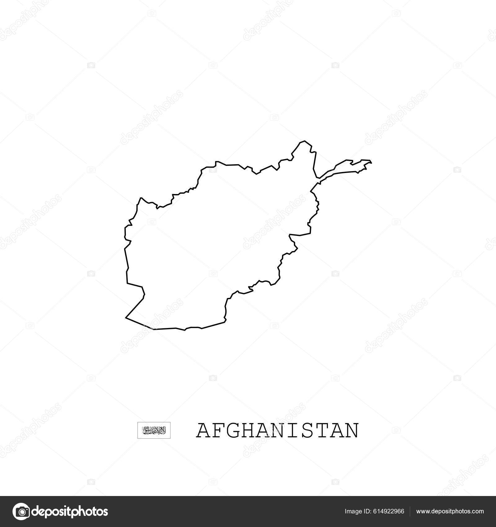 Afghanistan Vector Map Outline Line Linear Afghanistan Black Map White ... Afghanistan Vector Map Outline Line Linear Afghanistan Black Map White ...