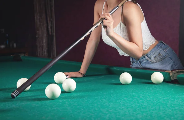 Woman playing billiards Stock Photos, Royalty Free Woman playing ...