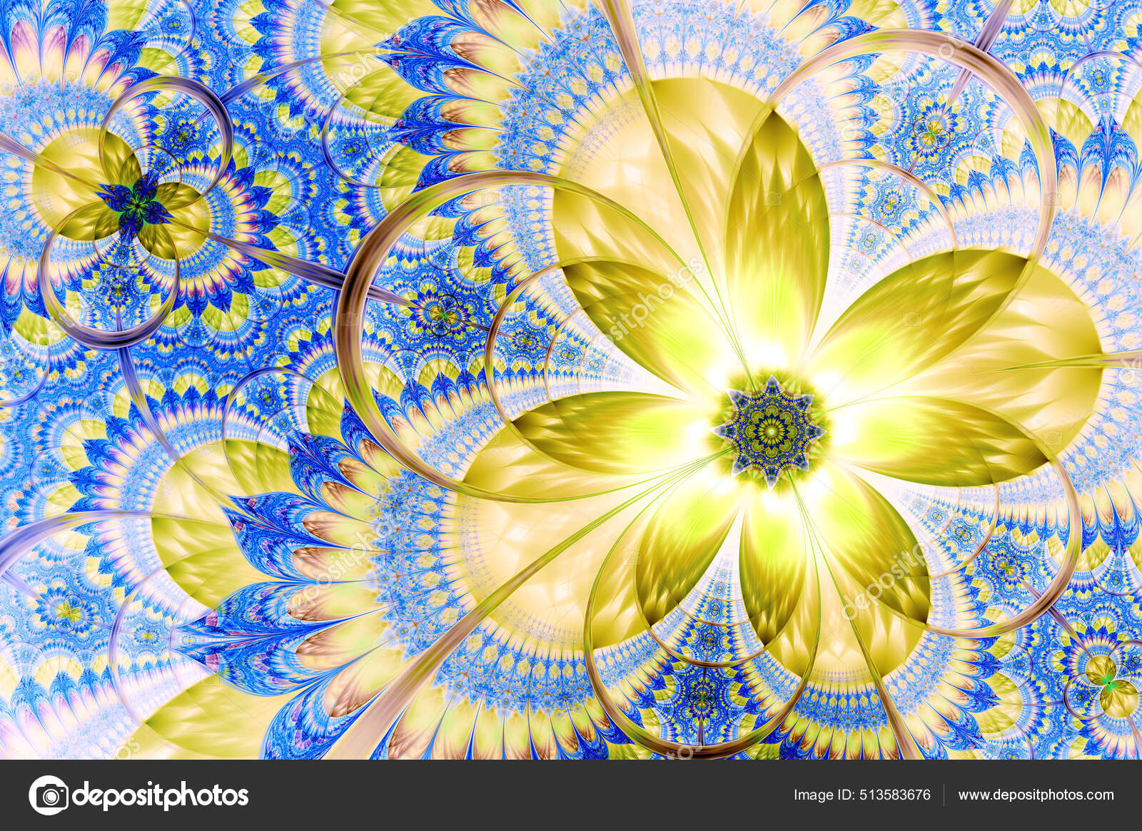 Abstract Fractal Patterns Shapes Dynamic Flowing Natural Forms Flowers ...