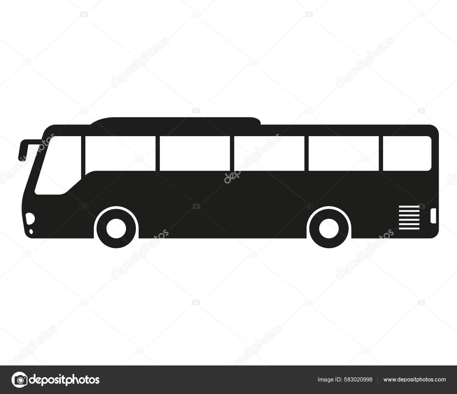 Side Bus Icon Public Transport Symbol Automobile Side View Vector Stock ...