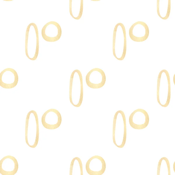 Seamless abstract rings pattern. Watercolor gold background with ovals ...