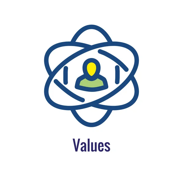 Core Values Solid Icon w person & collaborating / thinking ideas Stock ...