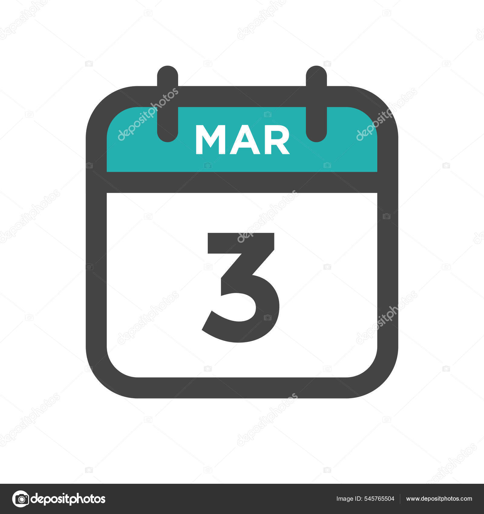 March Calendar Day Calender Date Deadline Appointment Stock Vector by ...