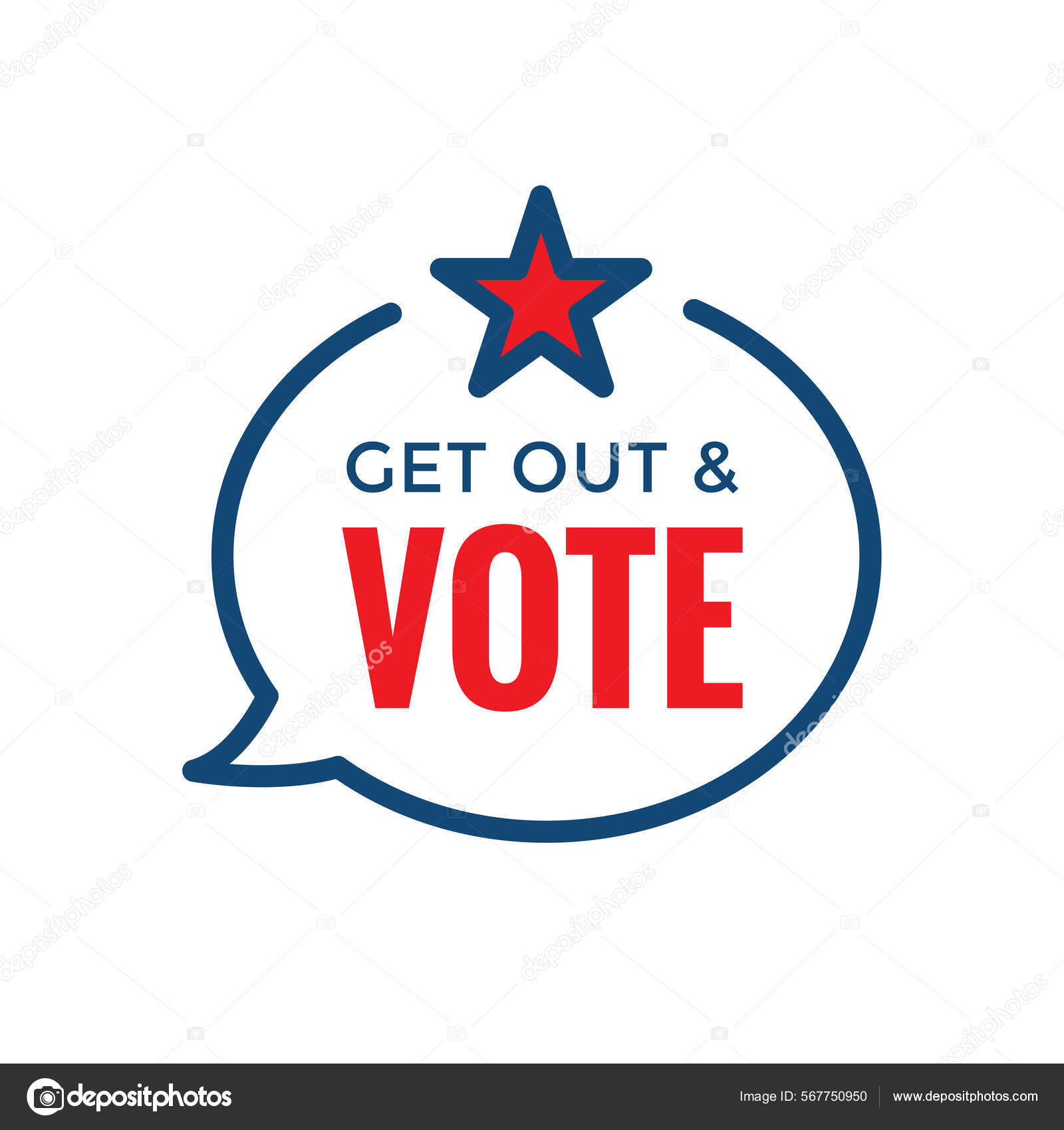 2022 Midterm Elections Design Red White Blue Vote Icon Stock Vector by ...