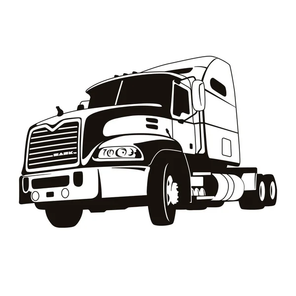 Semi Truck Vector Illustration Flat Style Front View Stock Vector by ...