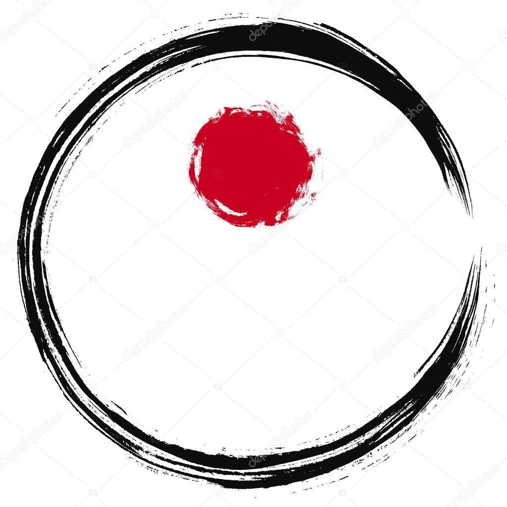 Un círculo suave manchado dibujado a mano con una hermosa textura de un ...