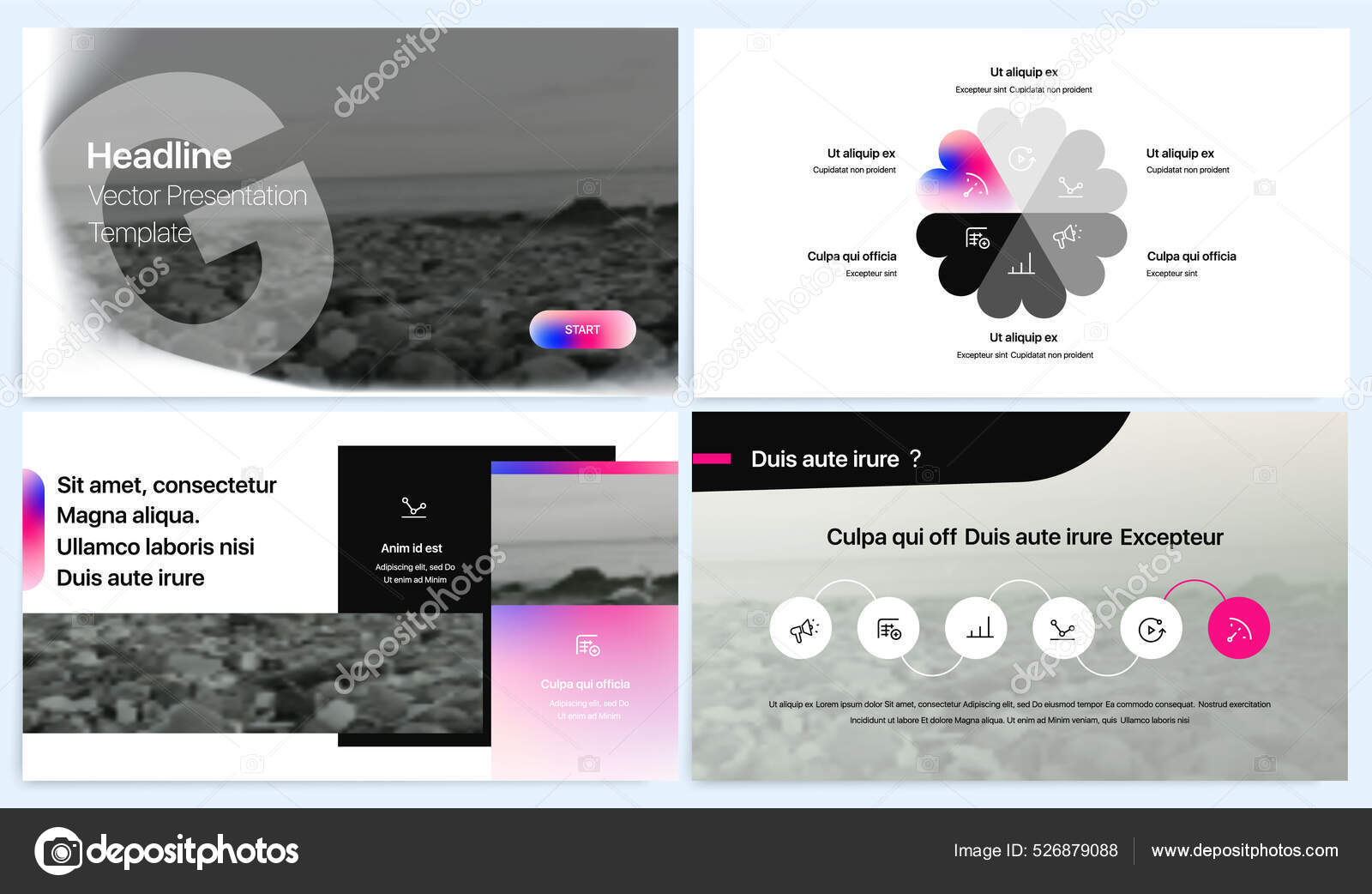 Presentation templates. Composition of geometric shapes and clipping ...