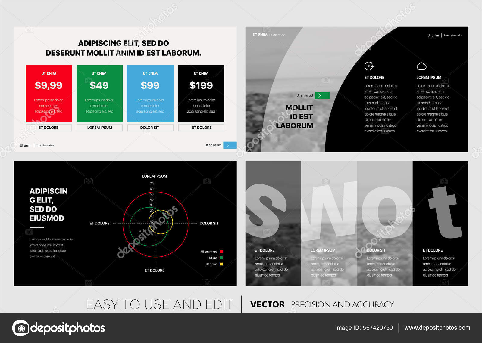 Creative Presentation Templates Editable Design Elements Infographics ...