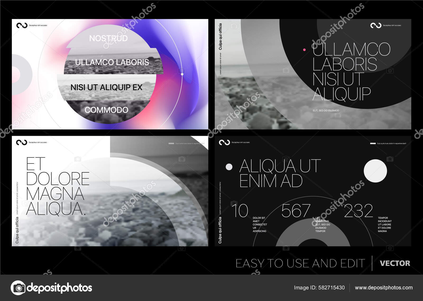 Image vectorielle Modèles Présentation Créatifs Avec Éléments ...