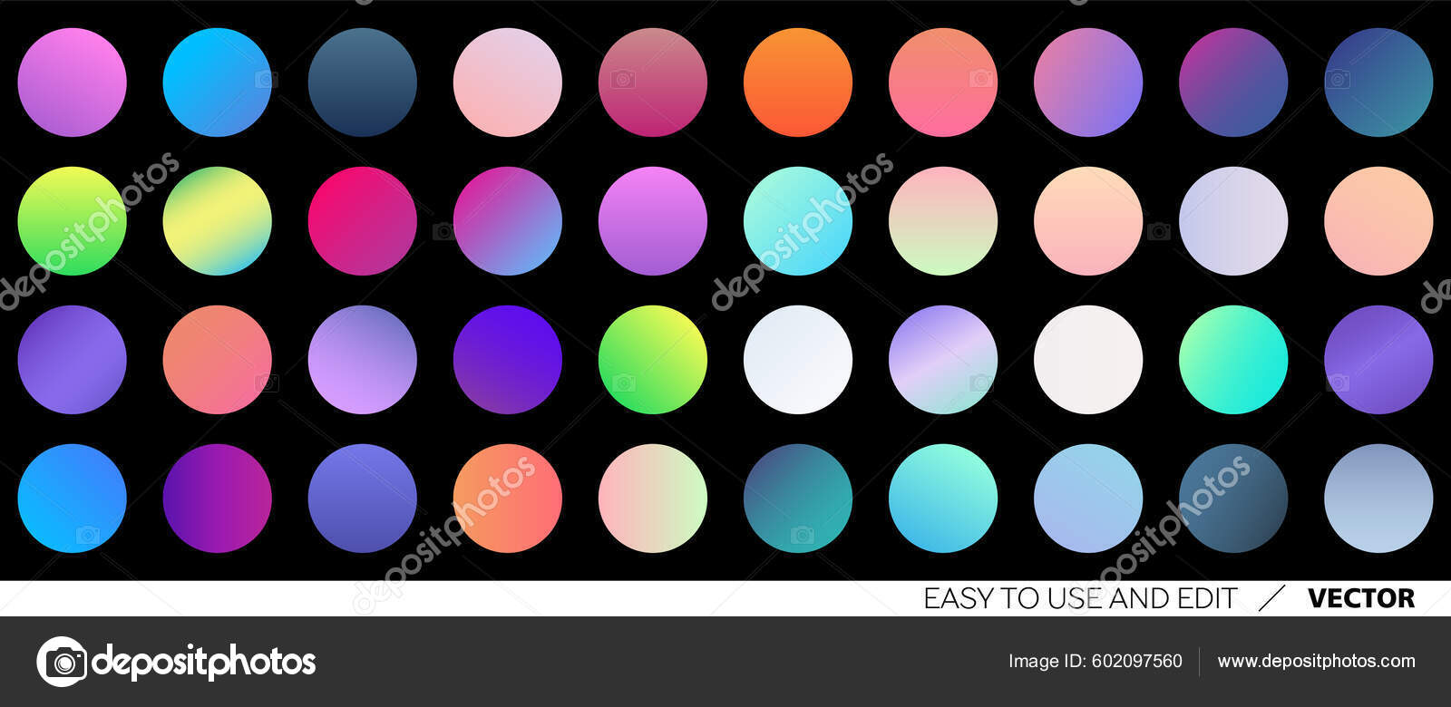 Set Vector Gradients Modern Combinations Colors Shades Color Gradient ...