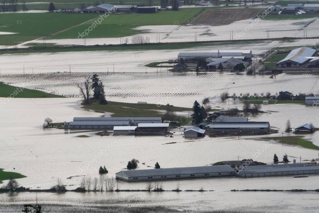 Inundación devastadora Desastre natural en la ciudad y tierras de ...
