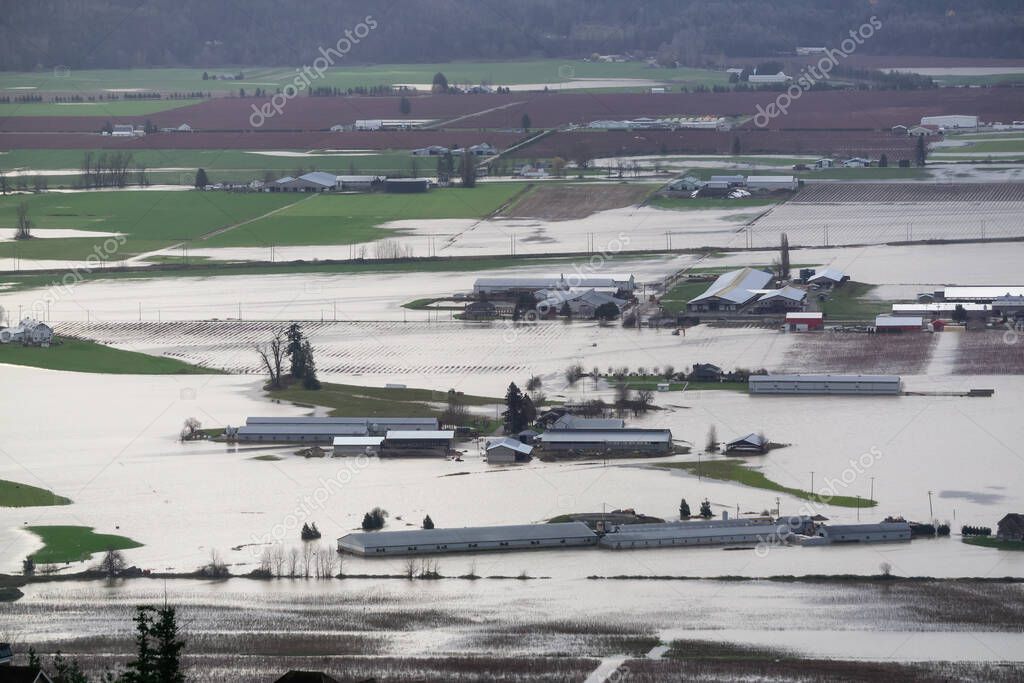 Inundación devastadora Desastre natural en la ciudad y tierras de ...
