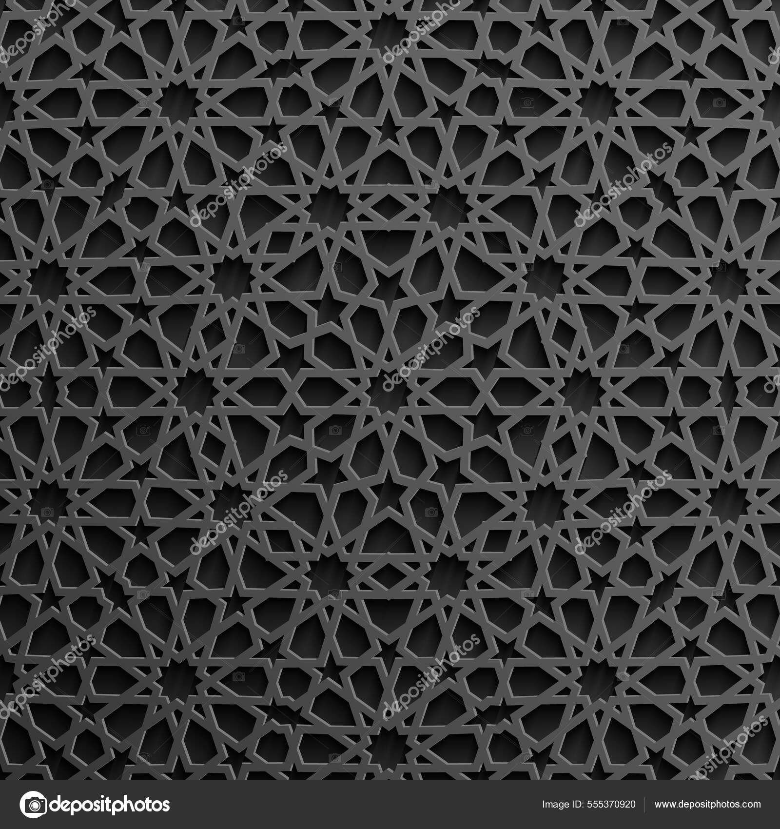 Black Islamic Pattern Vector Stock Vector Image by ©DamienGeso #555370920