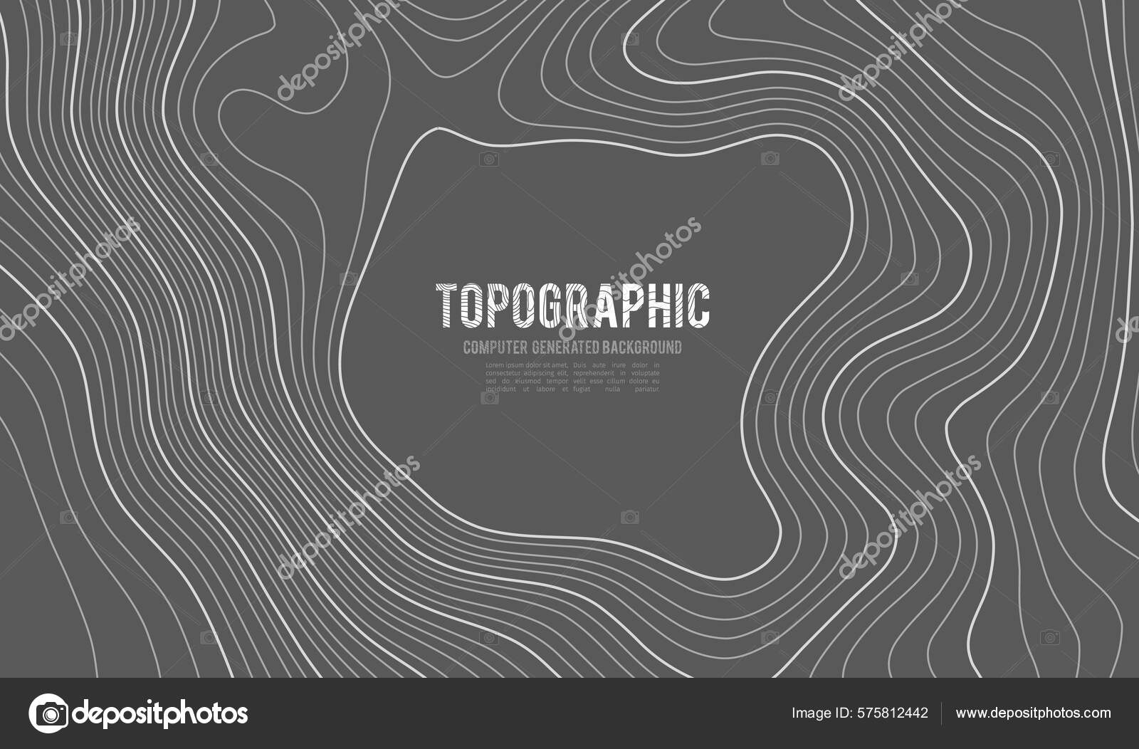 Grey Contours Vector Topography Geographic Mountain Topography Vector ...