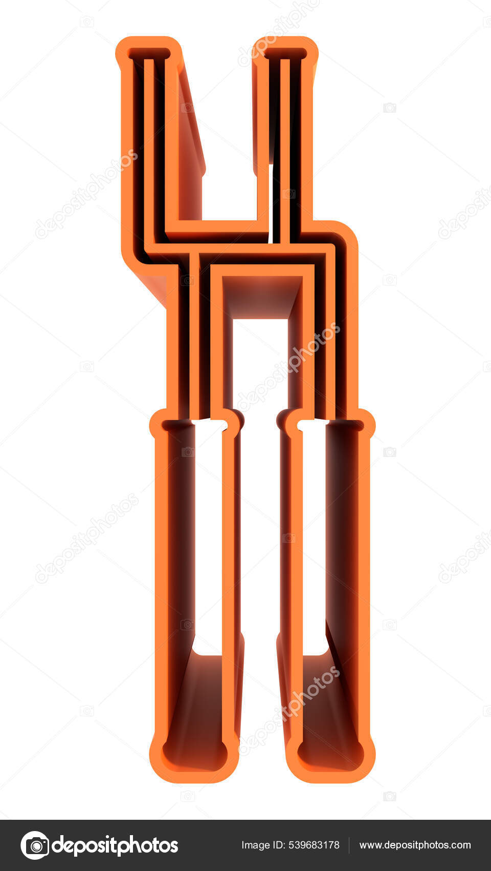 Ilustración Renderizada Letra Naranja Alta Aislada Sobre Fondo Blanco ...