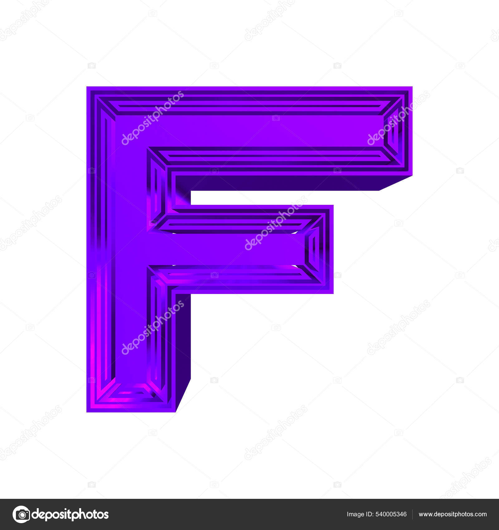 Violet Decorative Letter Isolated White Background Art Font — Stock ...