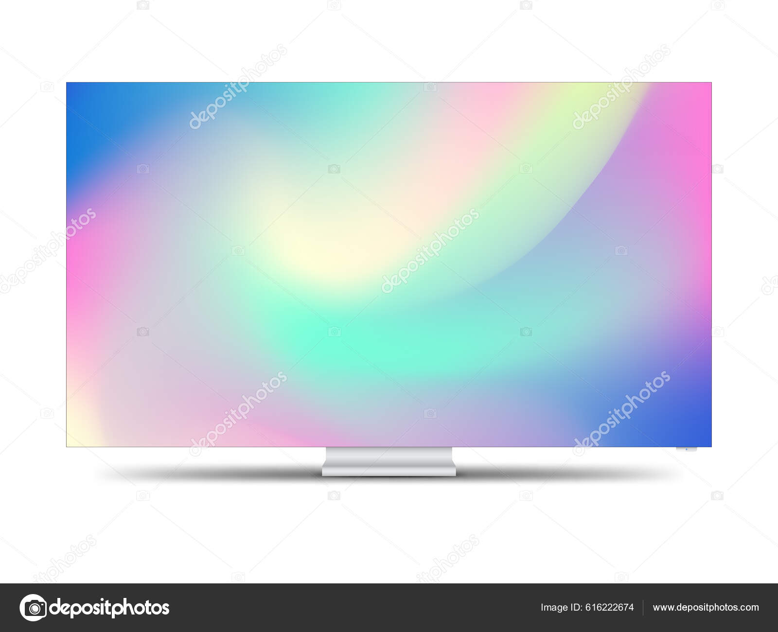 Flat Screen Lcd Oled Plasma Realistic Illustration Blank Monitor Mockup ...