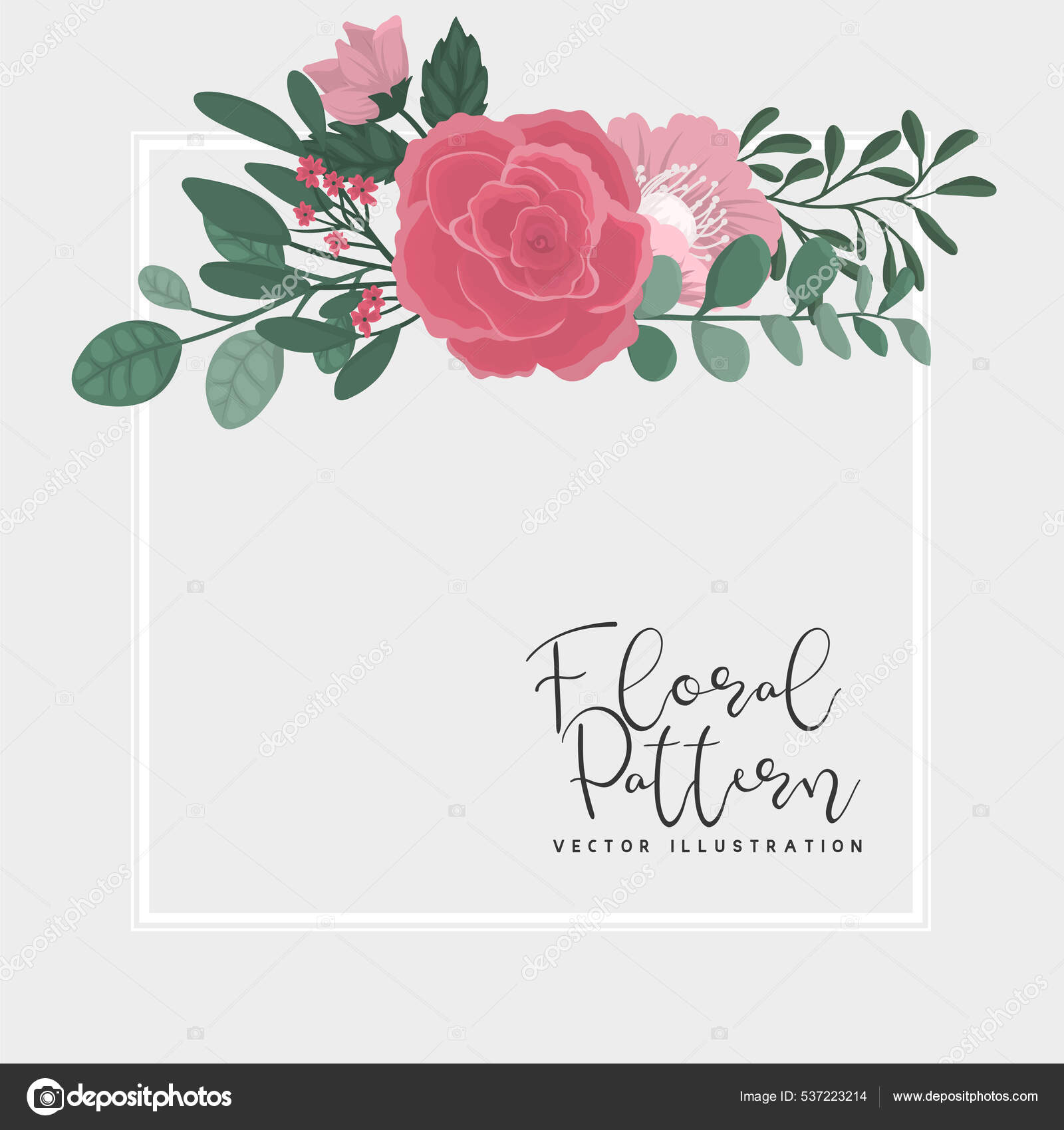 Floral Border Background Pink Flower Border Stock Vector Image by ...