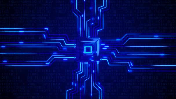 Electronic Circuit board technology Data Flow Loop Background Animation ...