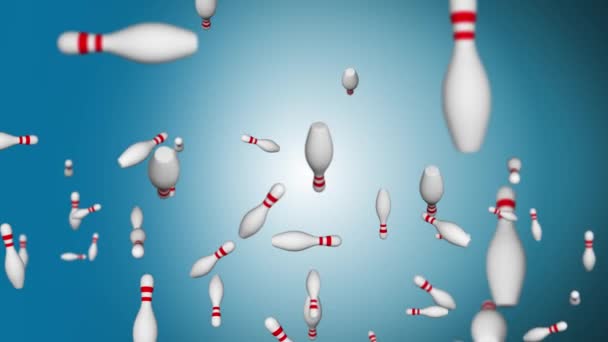 Falling Bowling Pins animated background. High quality 4k. 3d bowling ...