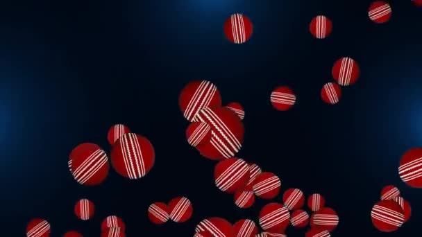 4K 3D loop animation of a red cricket ball spinning in slow motion on a ...