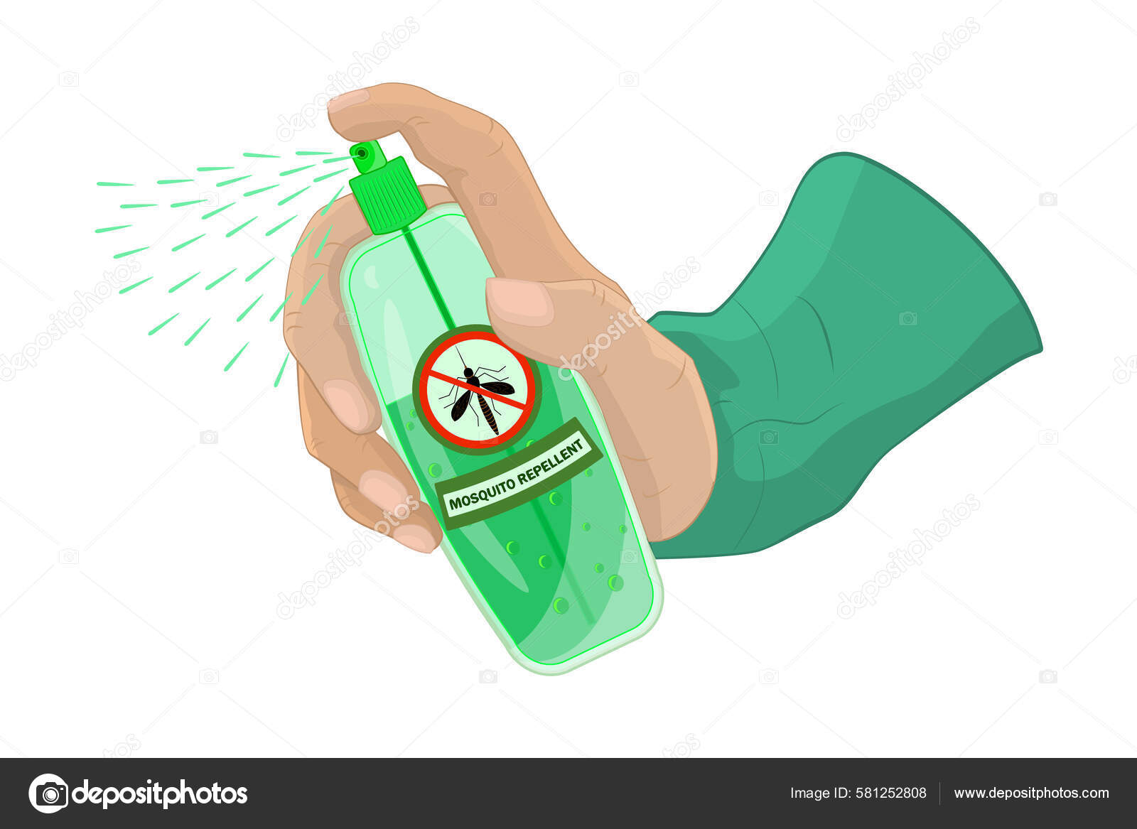 Hand Mosquito Repellent Isolated White Background Insect Repellent ...