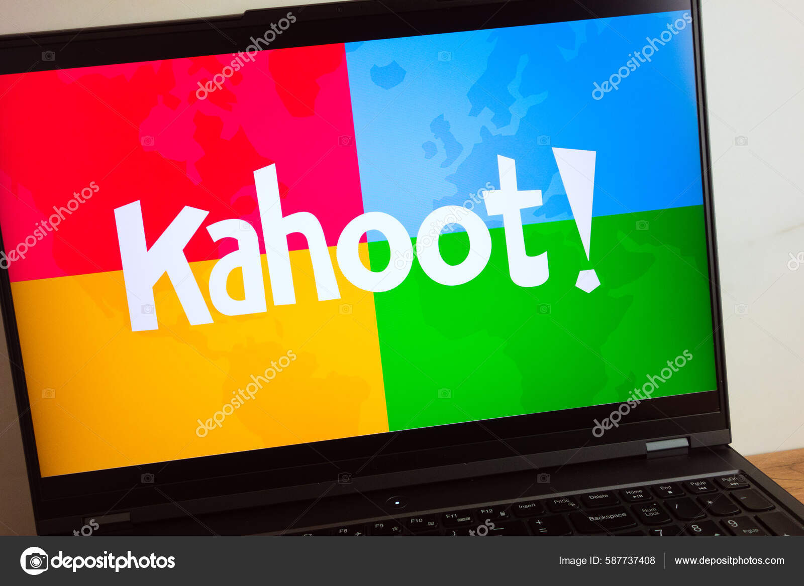 Konskie Poland July 2022 Kahoot Learning Platform Logo Displayed Laptop ...